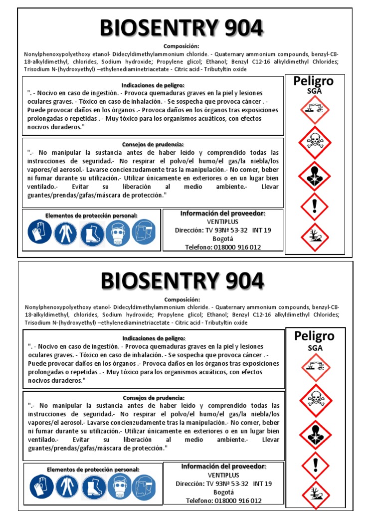 Bio Sentry | PDF | Toxicidad | Quemar