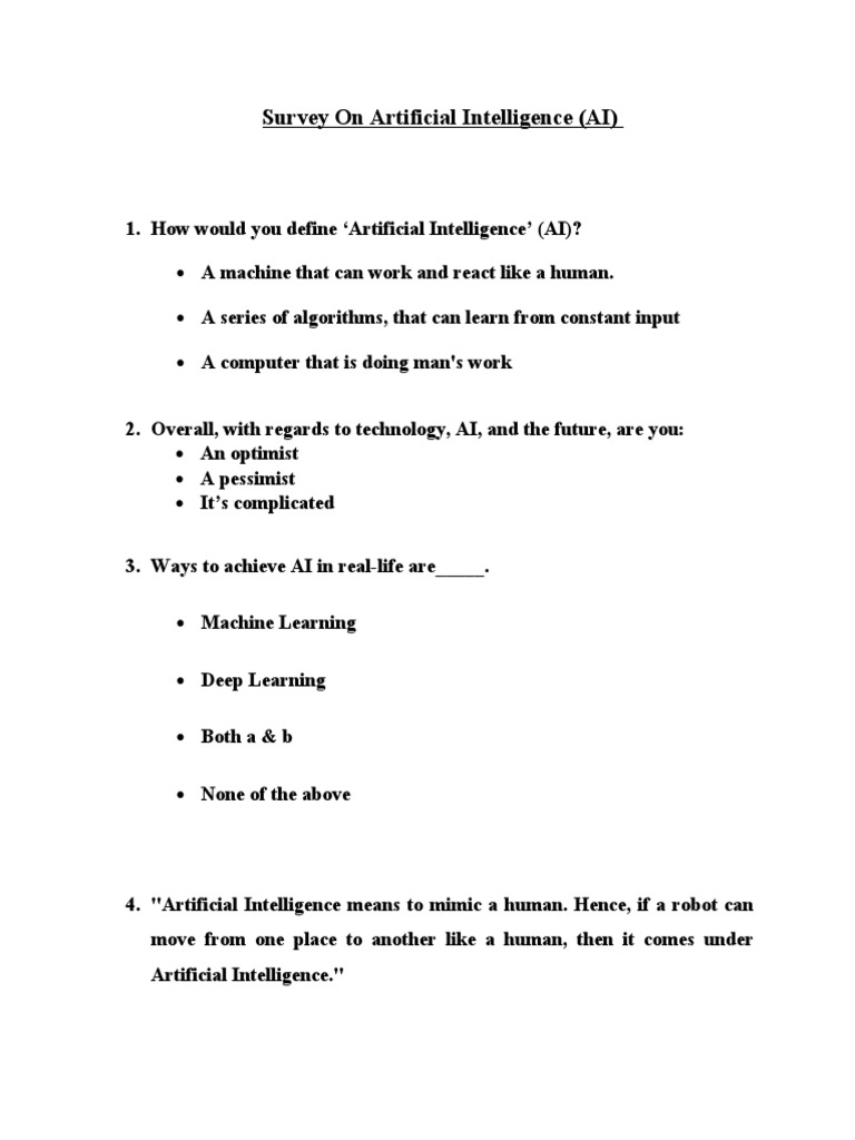 Survey On Artificial Intelligence (AI) | PDF | Artificial Intelligence ...
