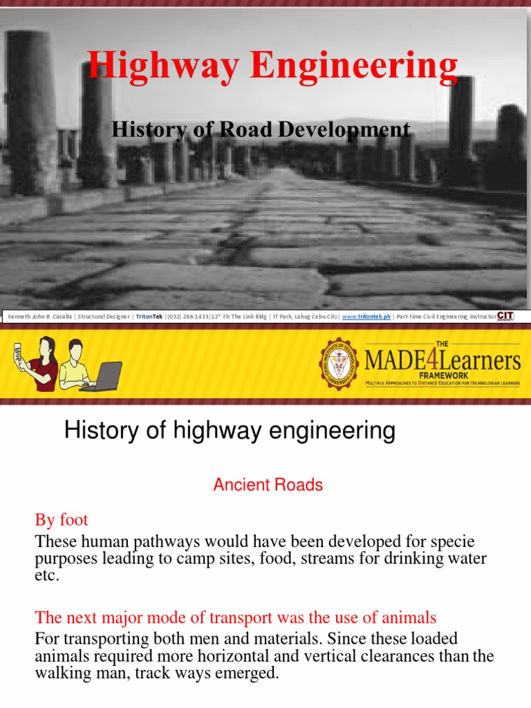 History of Road Development | PDF | Road Surface | Road