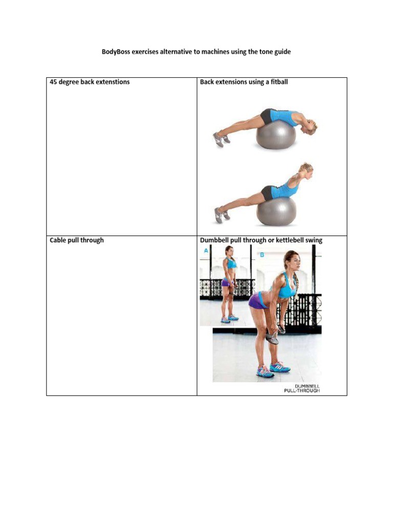 BodyBoss Exercises Alternatives To Machines | PDF