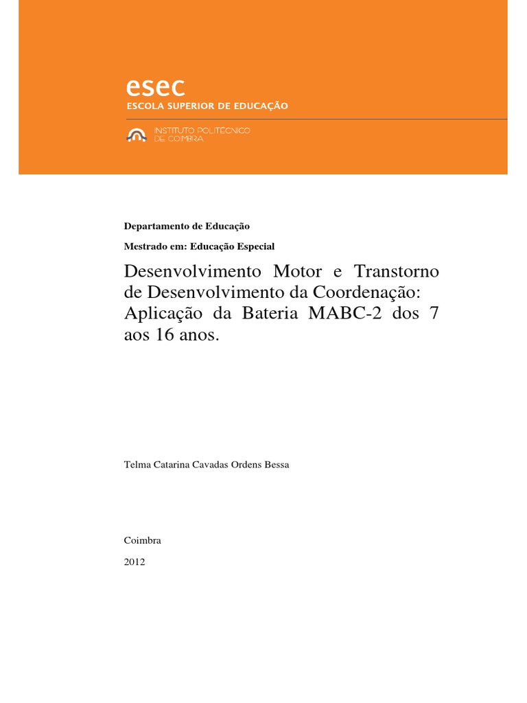 Protocolo de Avaliação Mabc | PDF | Pensamento | Humano