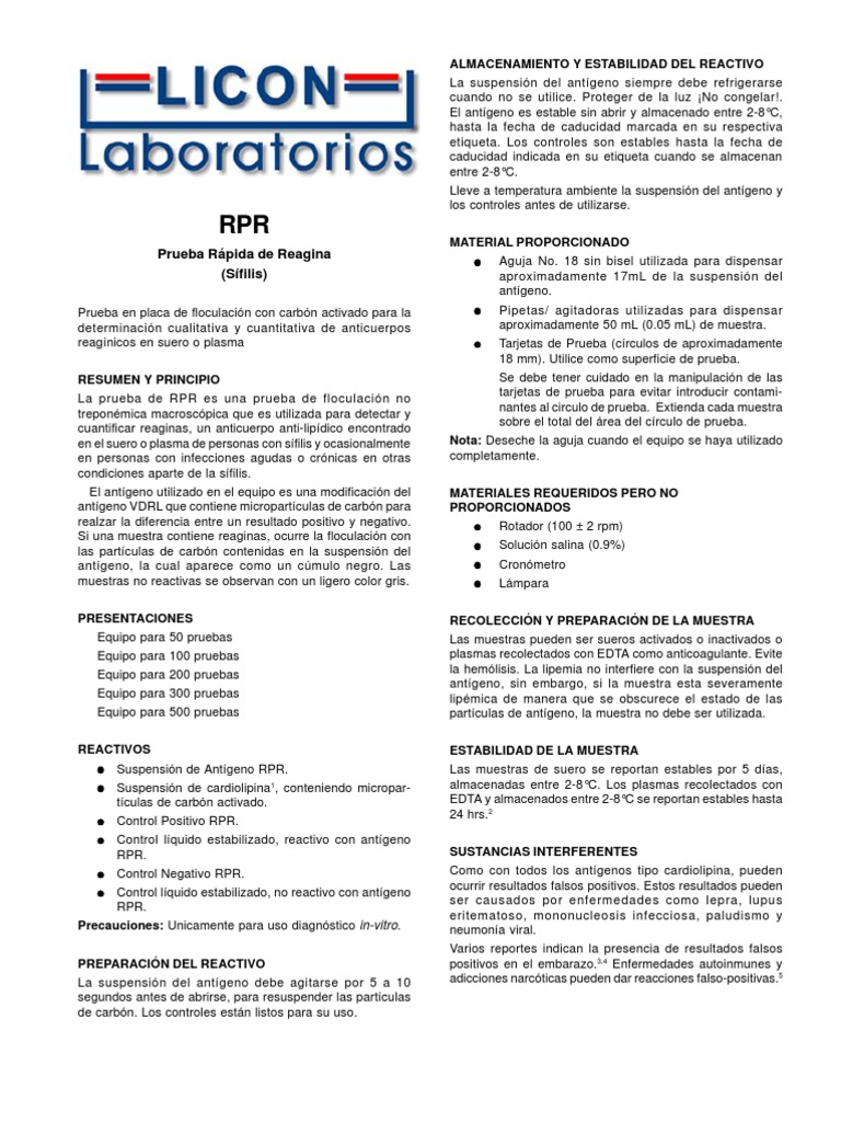 Prueba RPR | Inmunología | Medicina CLINICA