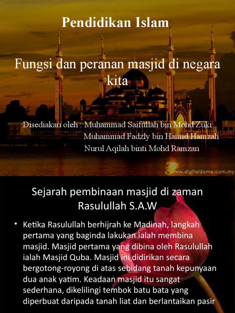 Fungsi Dan Peranan Masjid Masa Kini | PDF