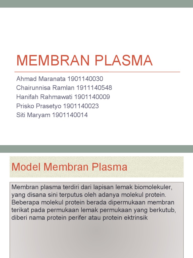 Membran Plasma | PDF