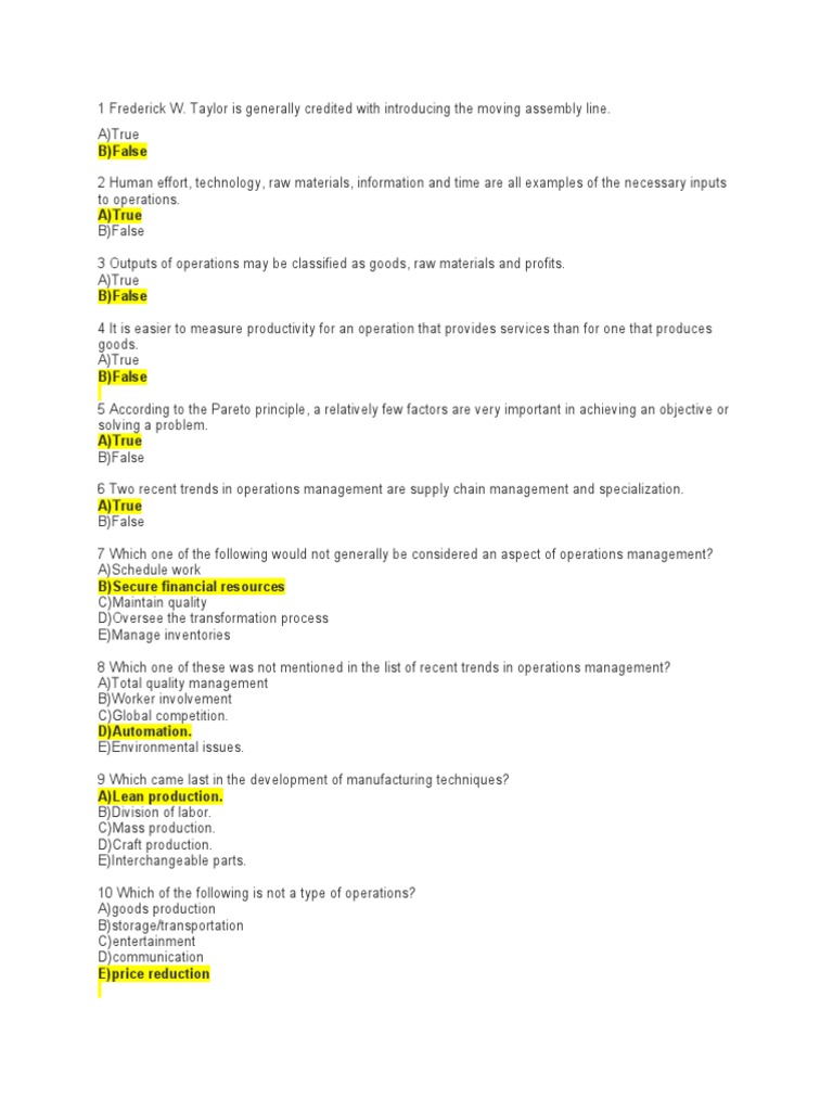 Pom Sample Preparation Guide For Final Exam | PDF | Supply Chain ...