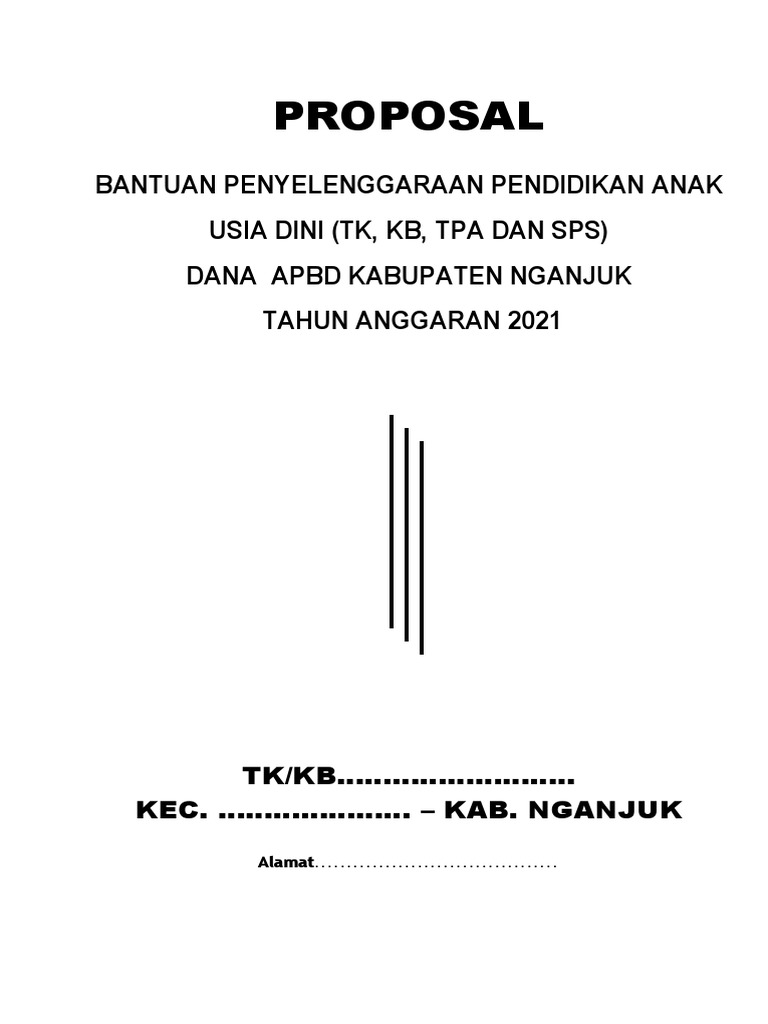 PDF CONTOH Proposal Dana Hibah Honorarium PAUD 2021 | PDF