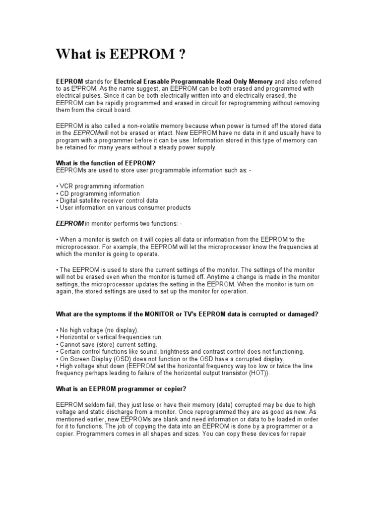 What Is EEPROM | PDF | Digital Electronics | Computer Architecture