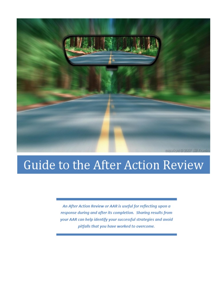 After Action Review Guideline and Reporting Template v1 04 01 2019 | PDF