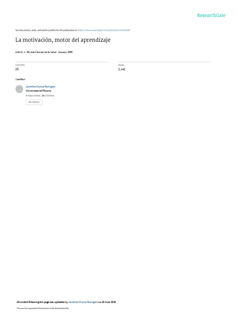 La Motivacion Motor Del Aprendizaje Descargar Gratis Pdf Motivación