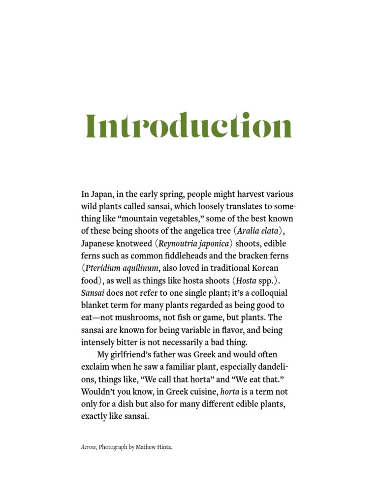The Forager Chef's Book of Flora Introduction | PDF | Almond | Artichoke