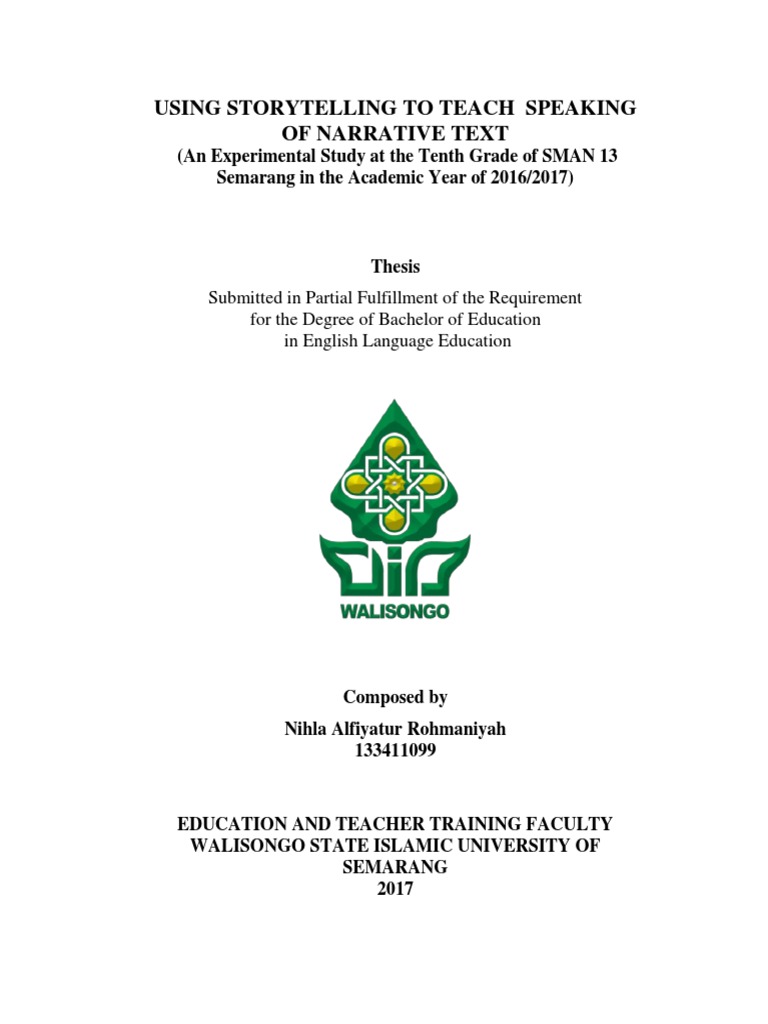 Using Storytelling To Teach Speaking of Narrative Text | PDF ...