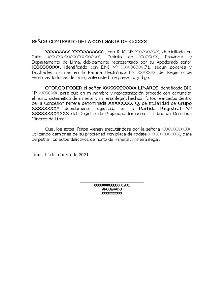 Denuncia Policial Pdf