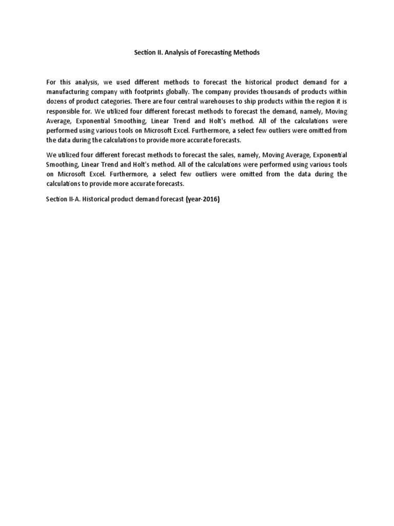 Section II. Analysis of Forecasting Methods | PDF | Mean Squared Error | Forecasting