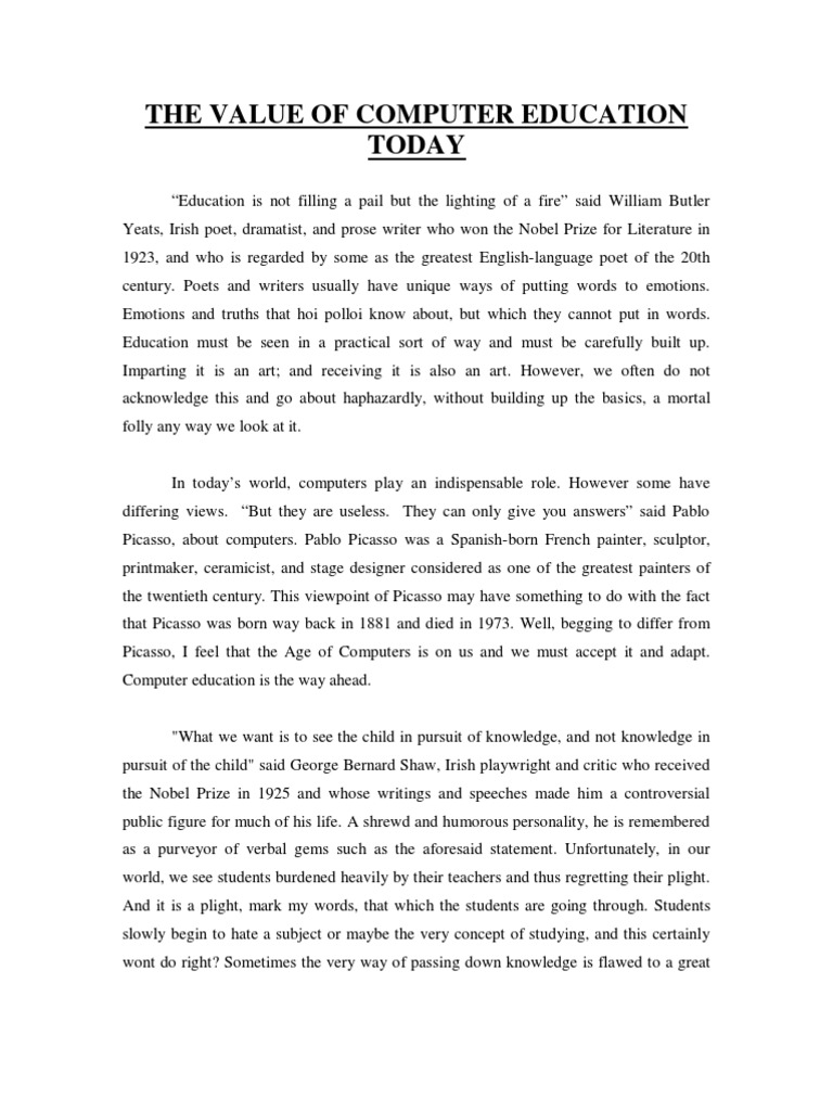 The Importance of Computer Education | PDF | Cicero