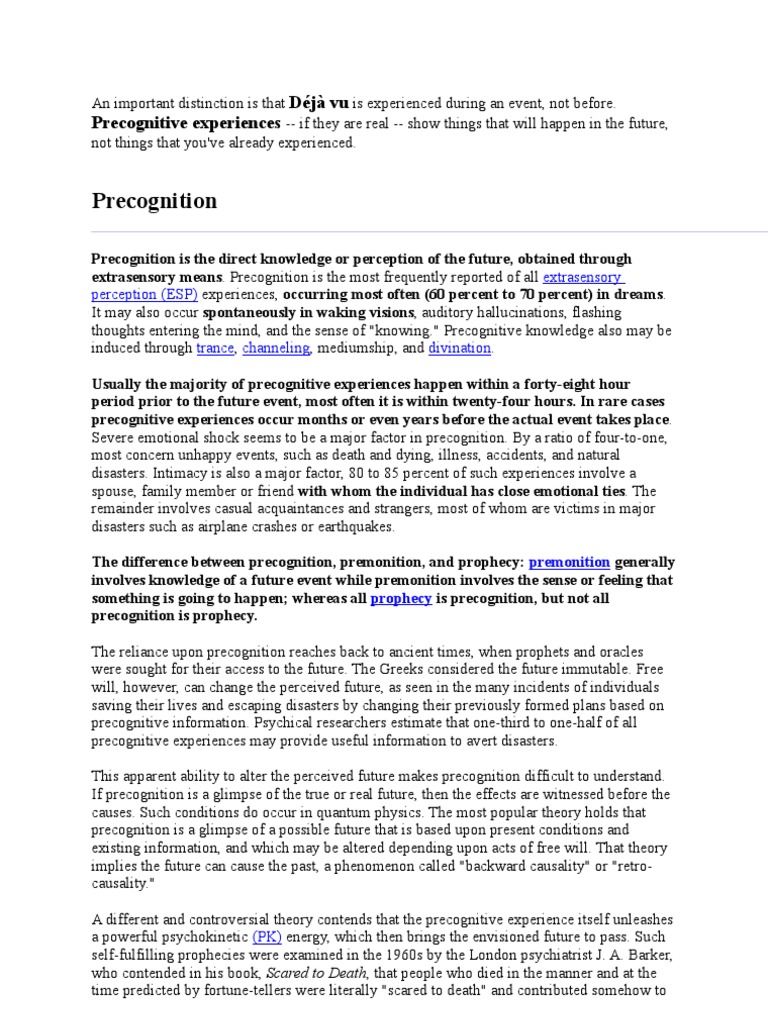 Precognition Definition