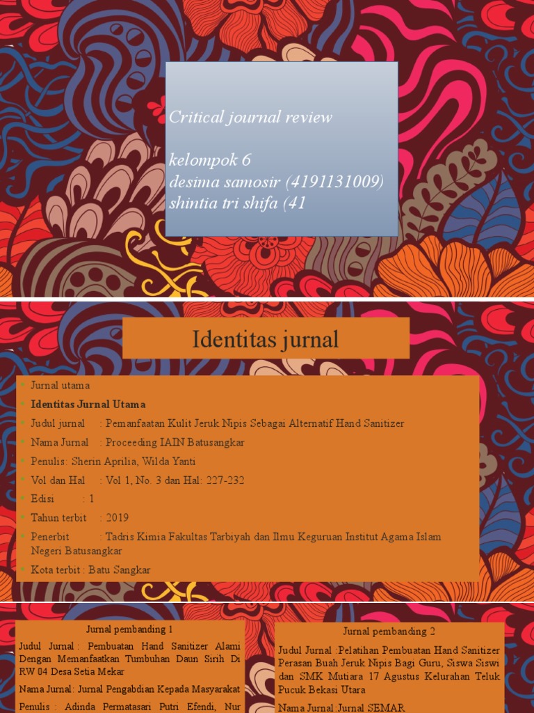 CJR Kimia Terapan Kelompok 6 PSPK 19e | PDF