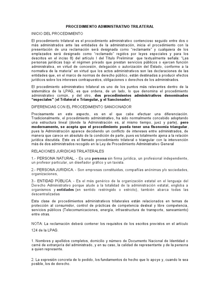 Procedimiento Administrativo Trilateral | PDF | Arbitraje | Ley procesal