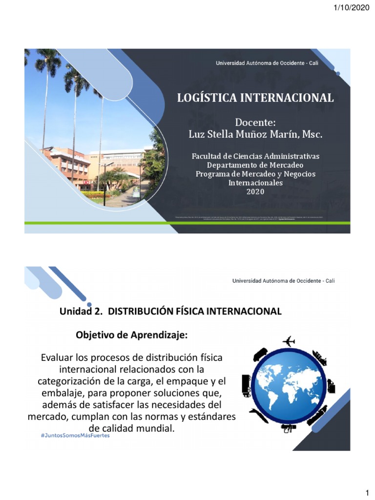 UNIDAD 2 Presentación 1. DFI y Logística Internacional | PDF ...