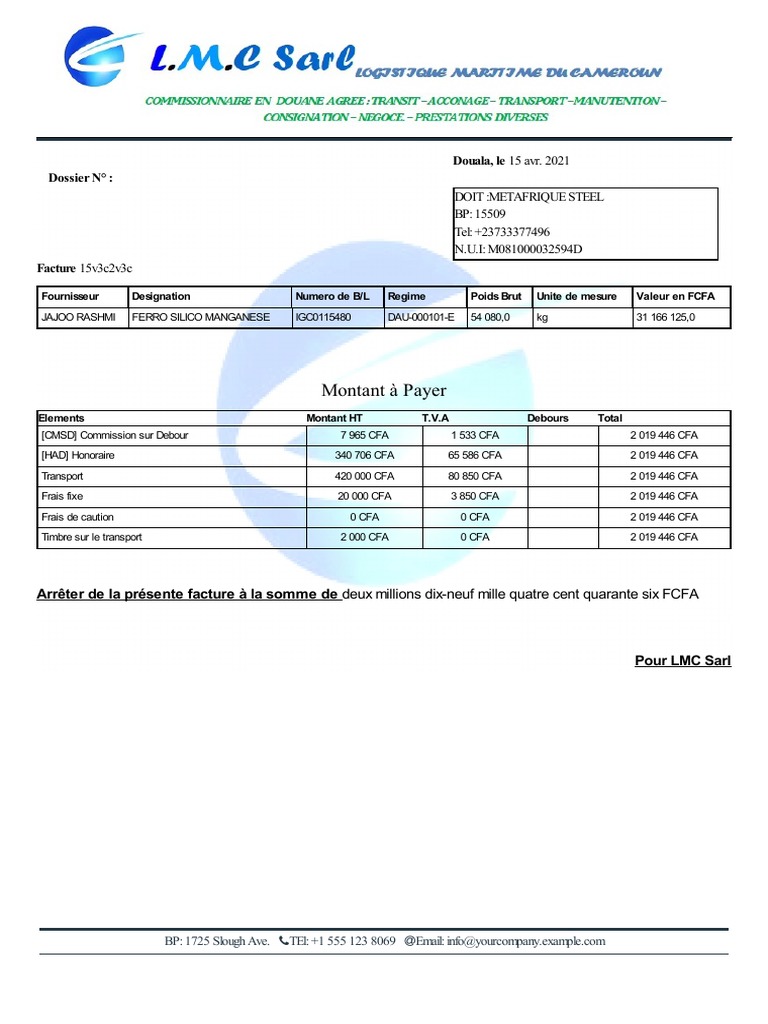 Facture - FAC - 2021 - 0010 | PDF