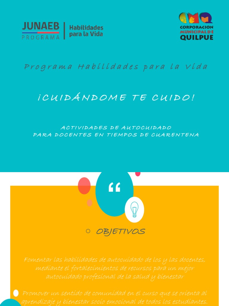 Cuidandome Te Cuido Autocuidado Docente | PDF | Bienestar | La ...