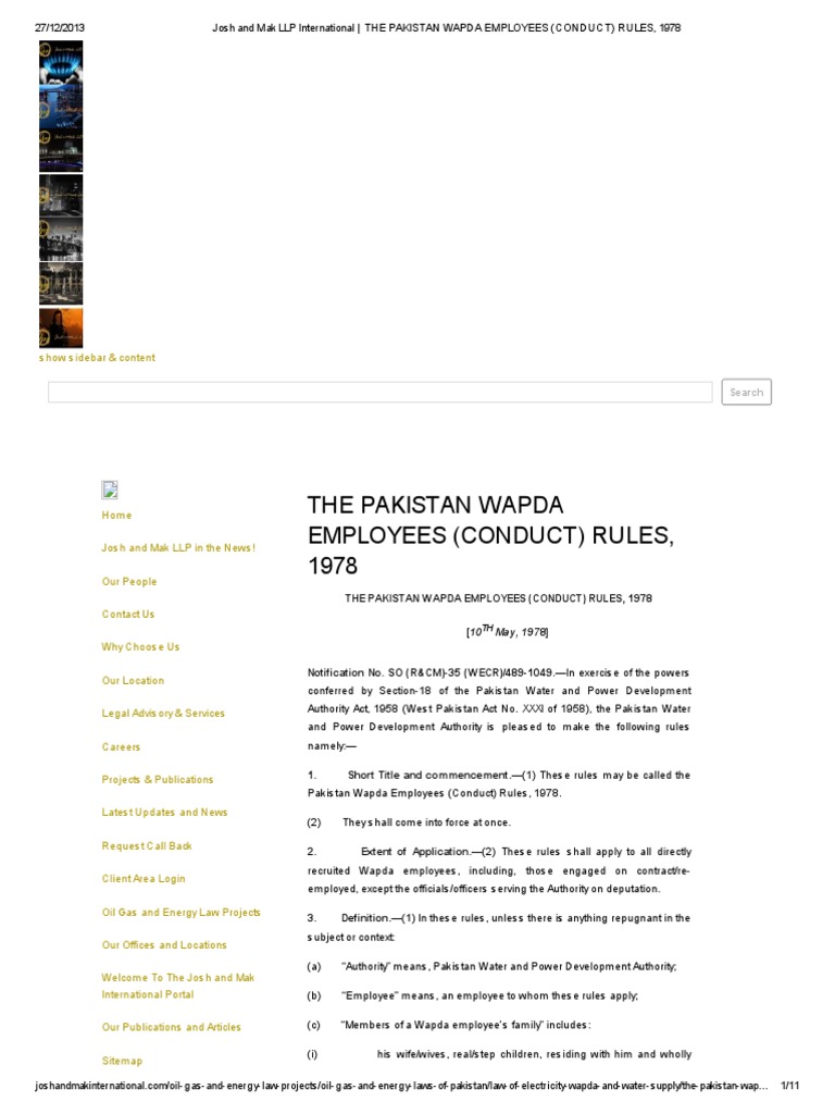 3.the Wapda (CONDUCT) Rules, 1978 | PDF | Employment | Loans