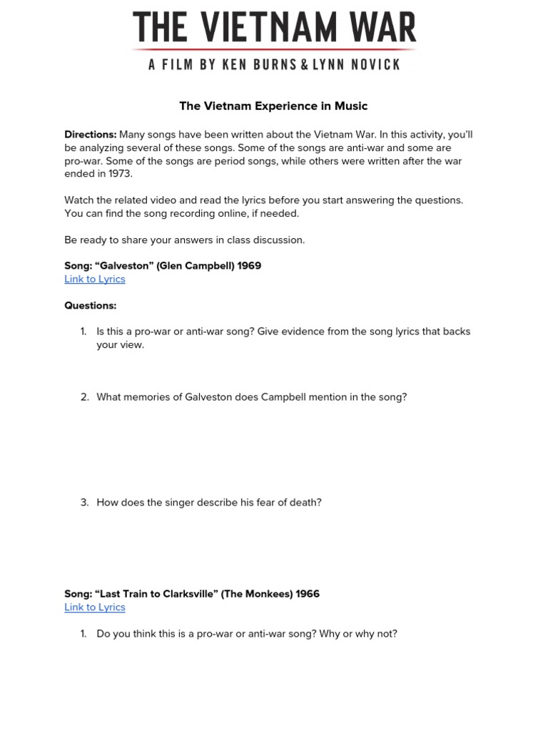 Vietnam Experience in Music | PDF | Violence