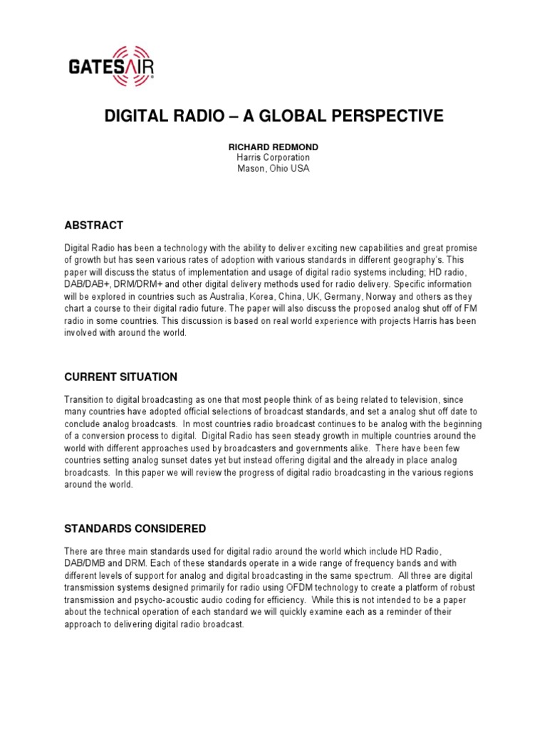 HD Radio Multicast in Global Context | PDF | Radio | Audio Electronics