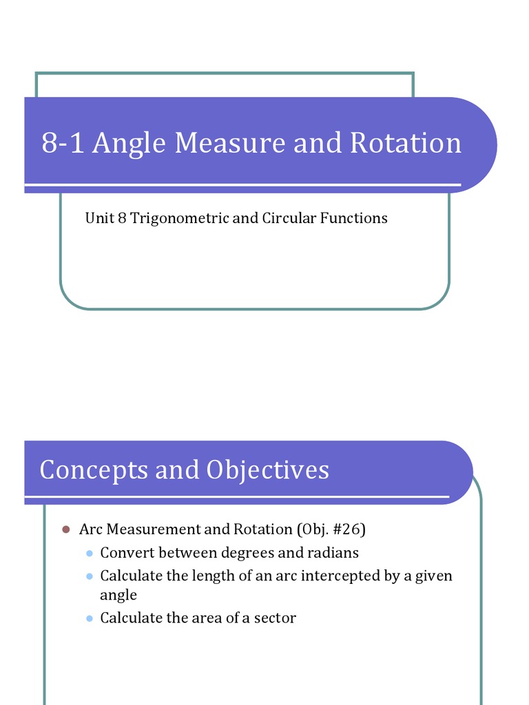8-1 Measurement of Arcs (Presentation) | PDF | Angle | Geometric ...