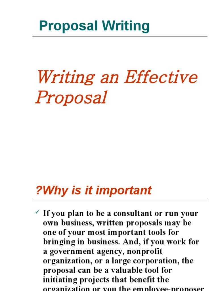 Writing An Effective Proposal | PDF | Business