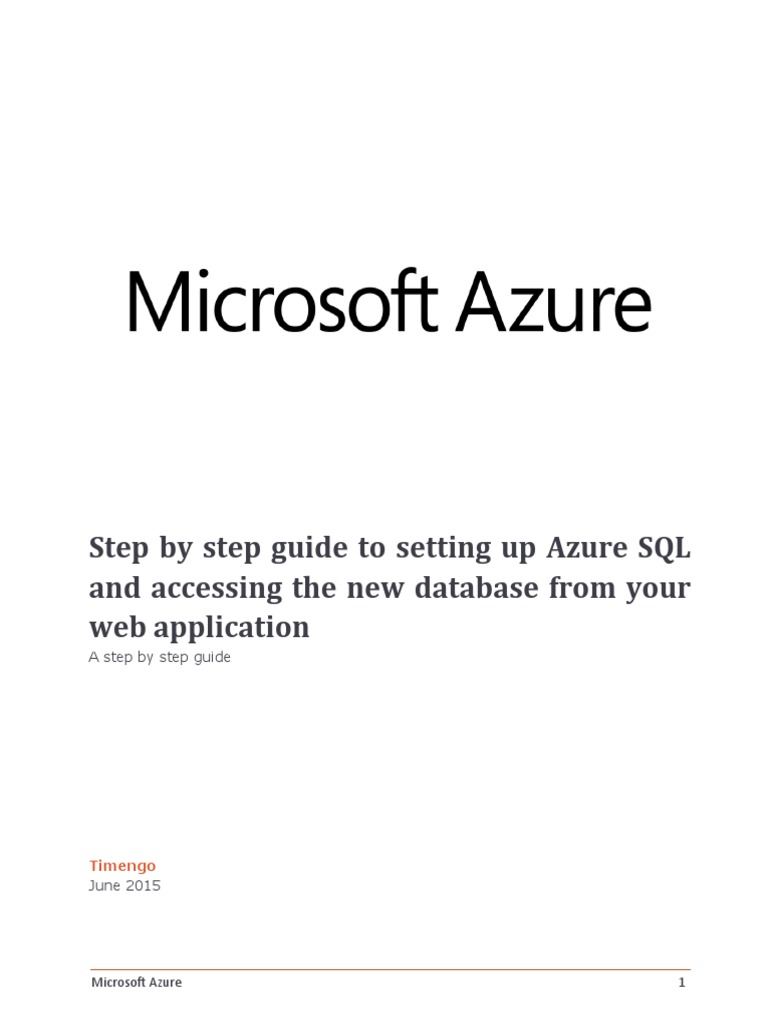 AzureSQL Setupguide 295573 | PDF | Entity Framework | Microsoft Visual Studio