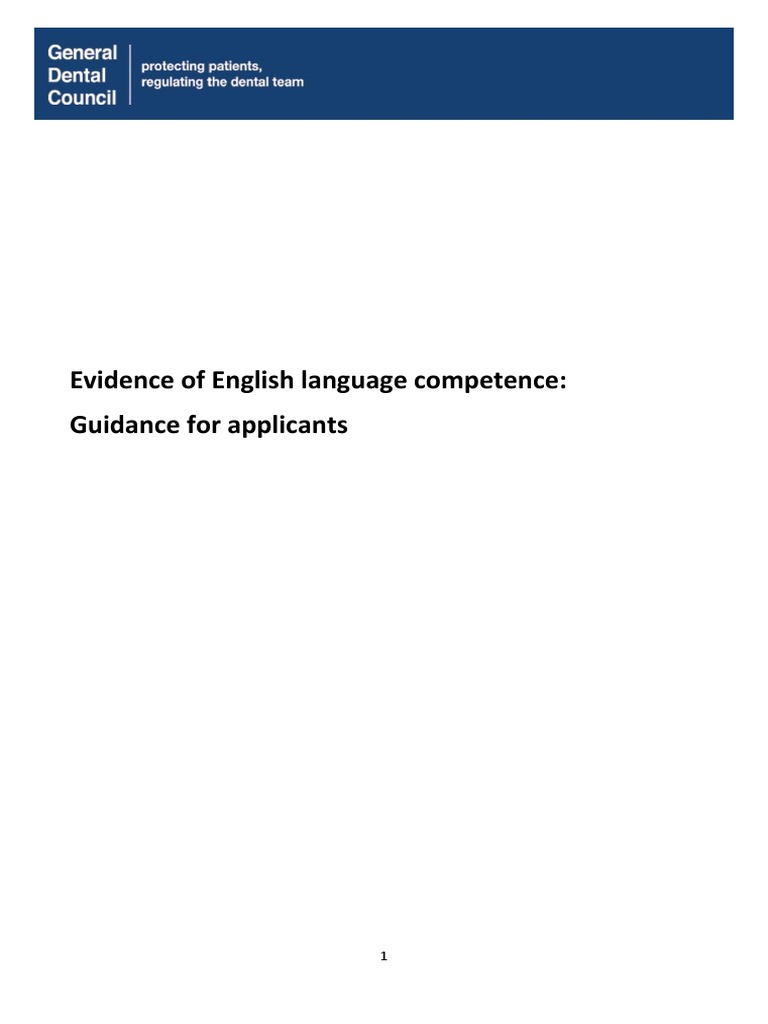GDC English Language Competence Guidelines | PDF | International ...