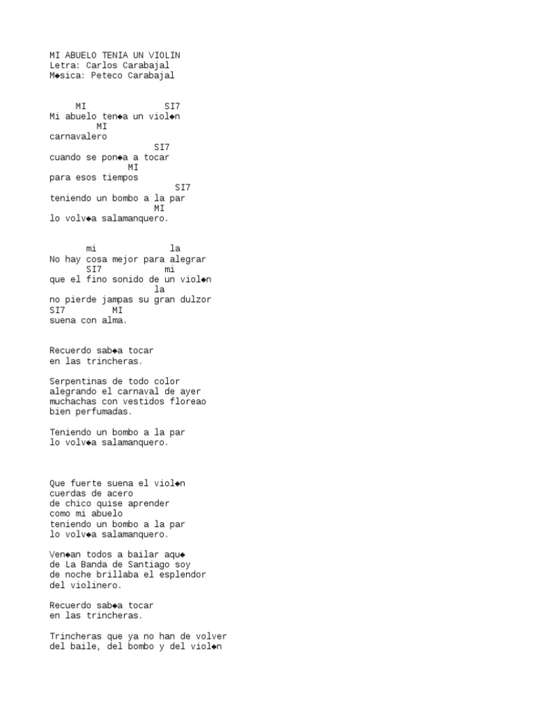 Mi Abuelo Tenia Un Violin | PDF | Poesía