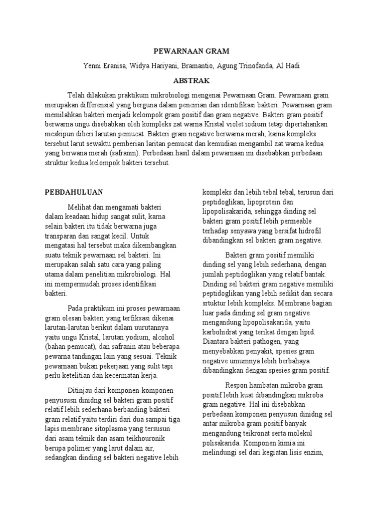 Jurnal Pewarnaan Gram | PDF