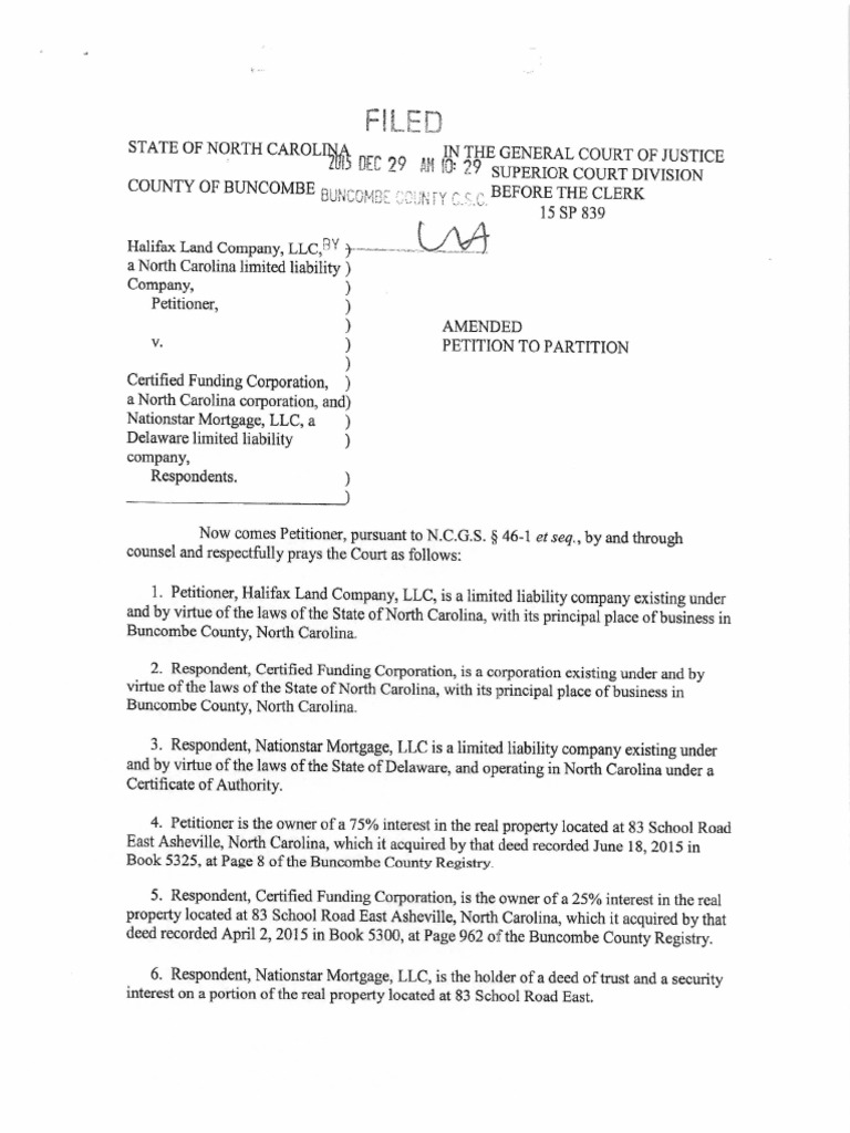 Amended Petition To Partition | PDF