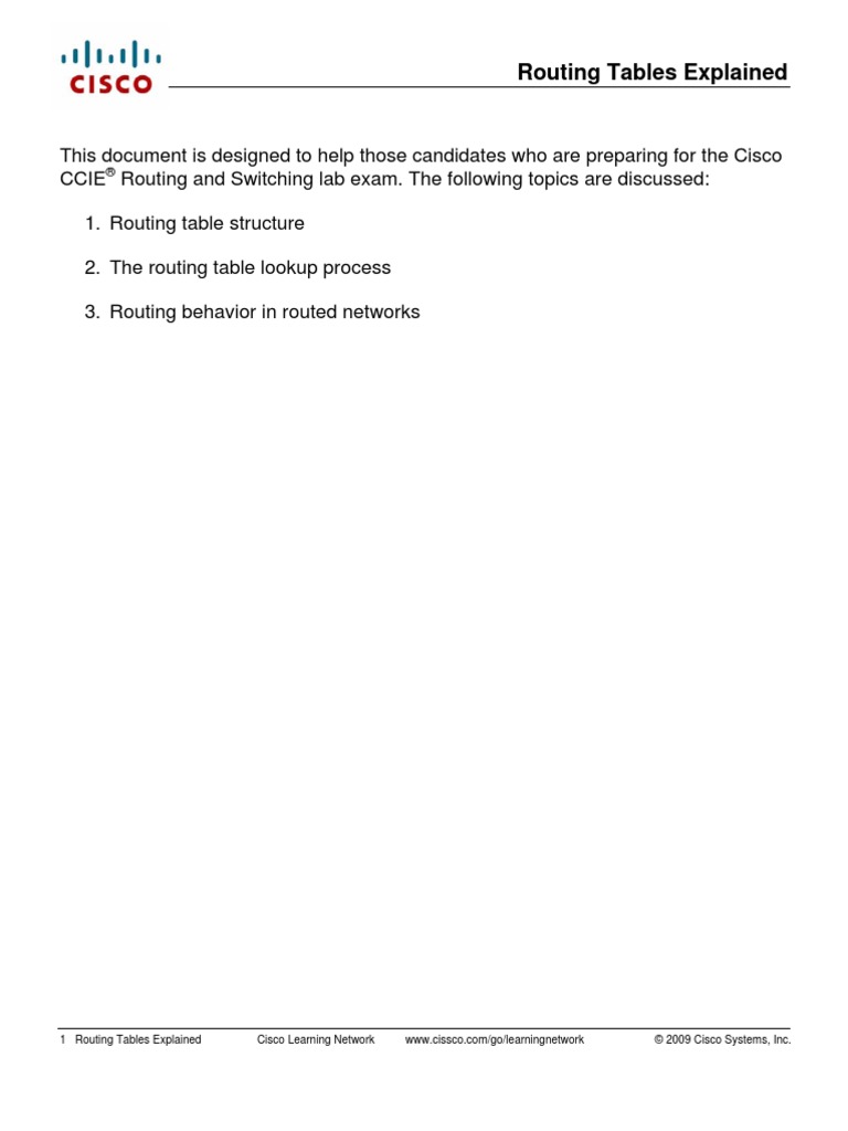 1 Routing Tables Explained | PDF | Router (Computing) | Routing