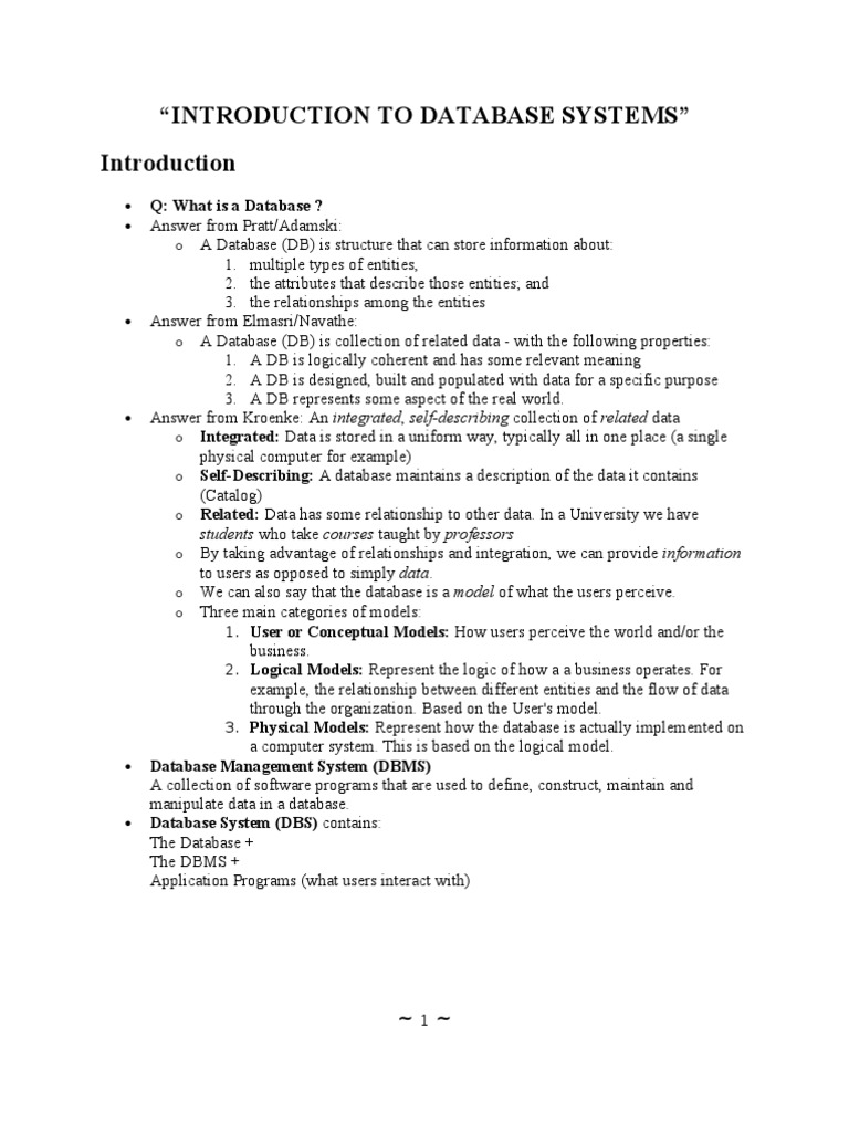 Database System Notes | PDF | Database Index | Databases Database System Notes | PDF | Database Index | Databases