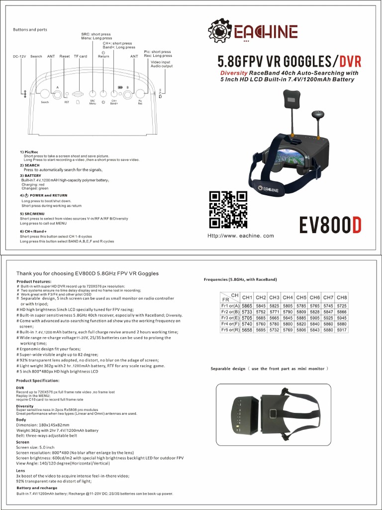 Eachine Ev800d Manual | PDF