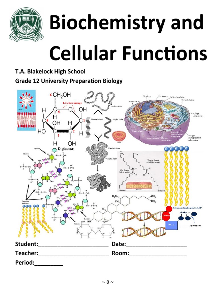 Biochemistry and Cellular Functions: T.A. Blakelock High School Grade ...