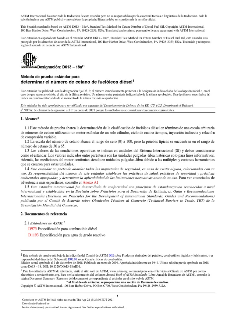 Astm 613 | PDF | Inyección de combustible | Ultravioleta