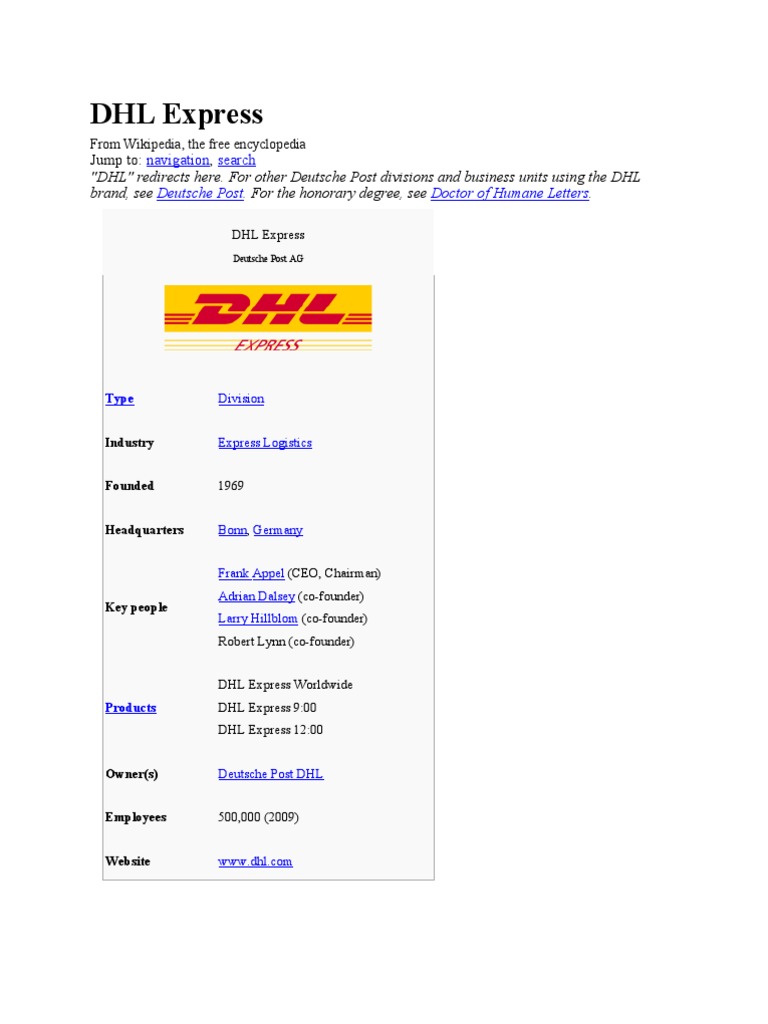 DHL Express | PDF | United Parcel Service | Innovation
