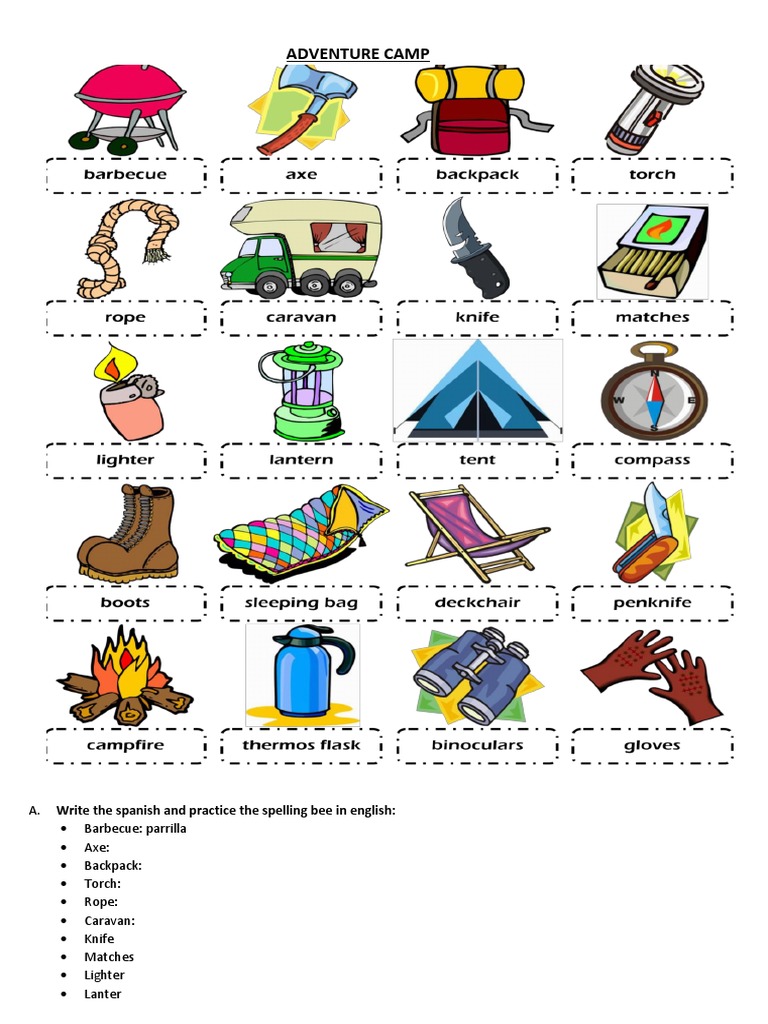 Spanish Camping Vocabulary Guide | PDF | Mystery, Thriller & Crime Fiction