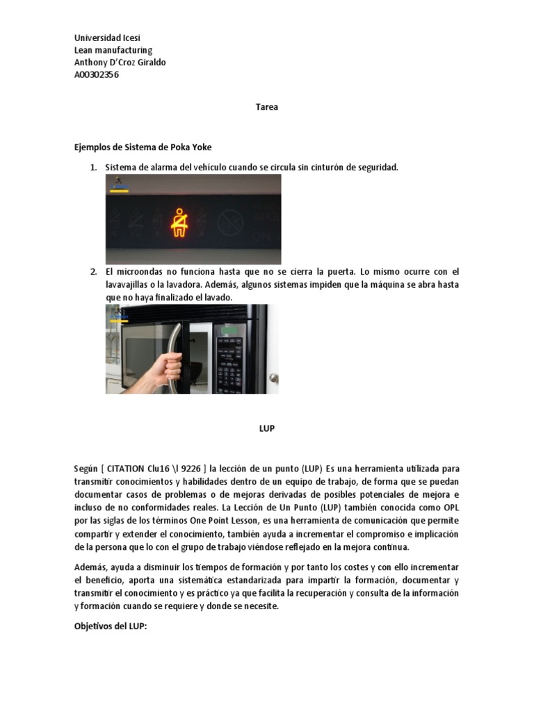 Tarea de Lean | PDF | Lean Manufacturing