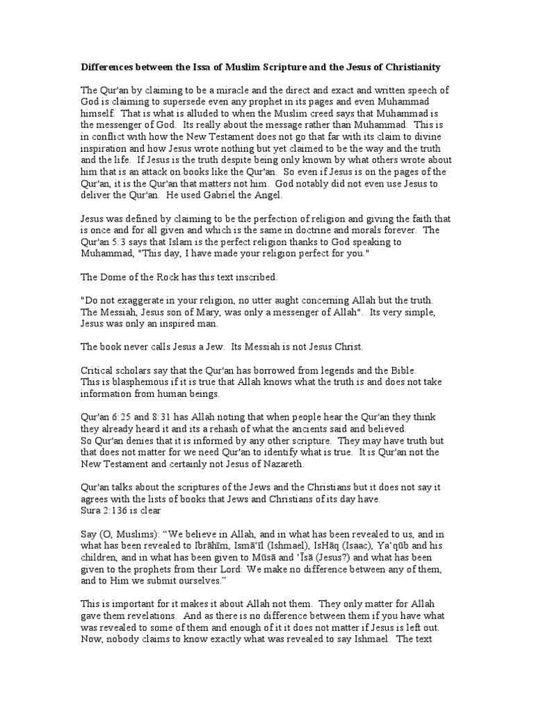 Issa of The Qur'an Is Not Jesus Christ | PDF | Prophets And Messengers ...
