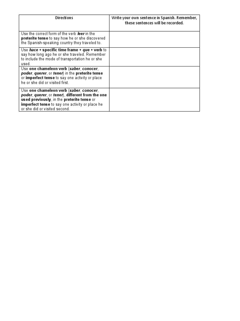 Spanish Sentence Construction Guide | PDF | Language Arts & Discipline