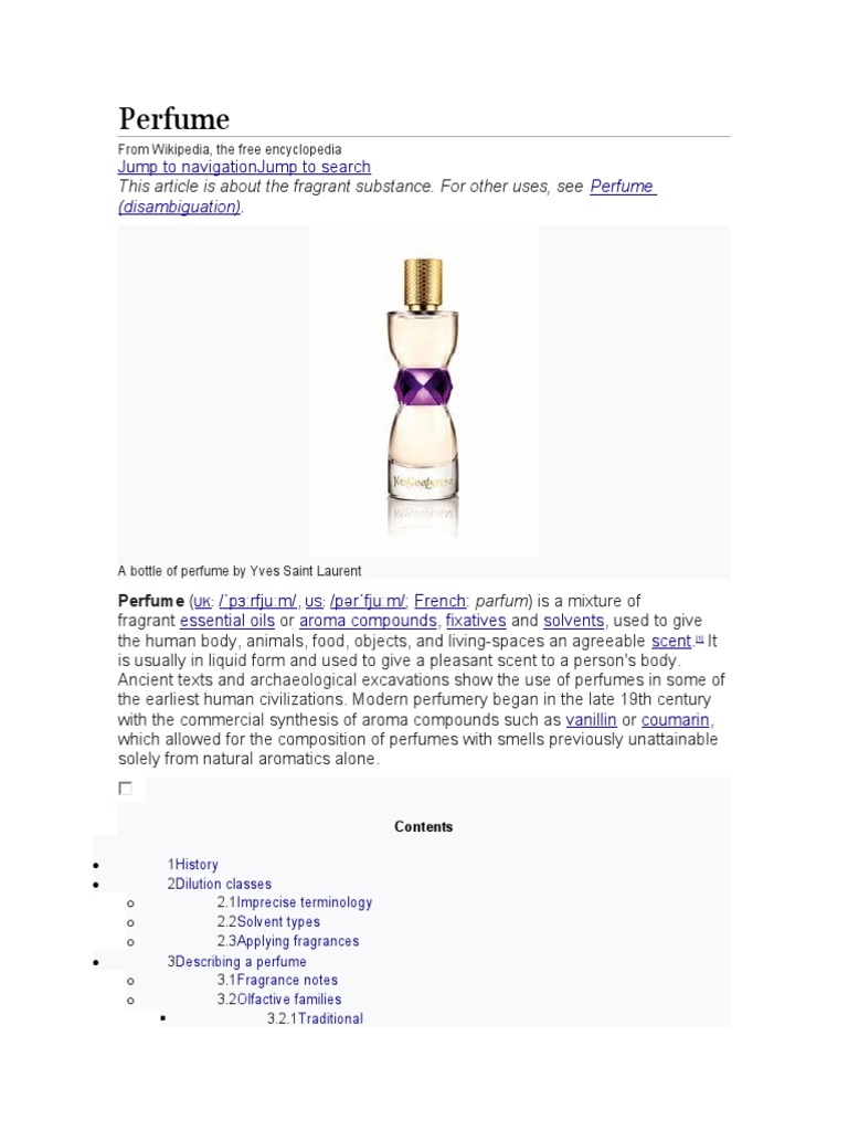 Perfume: Jump To Navigation Jump To Search | PDF | Perfume | Essential Oil