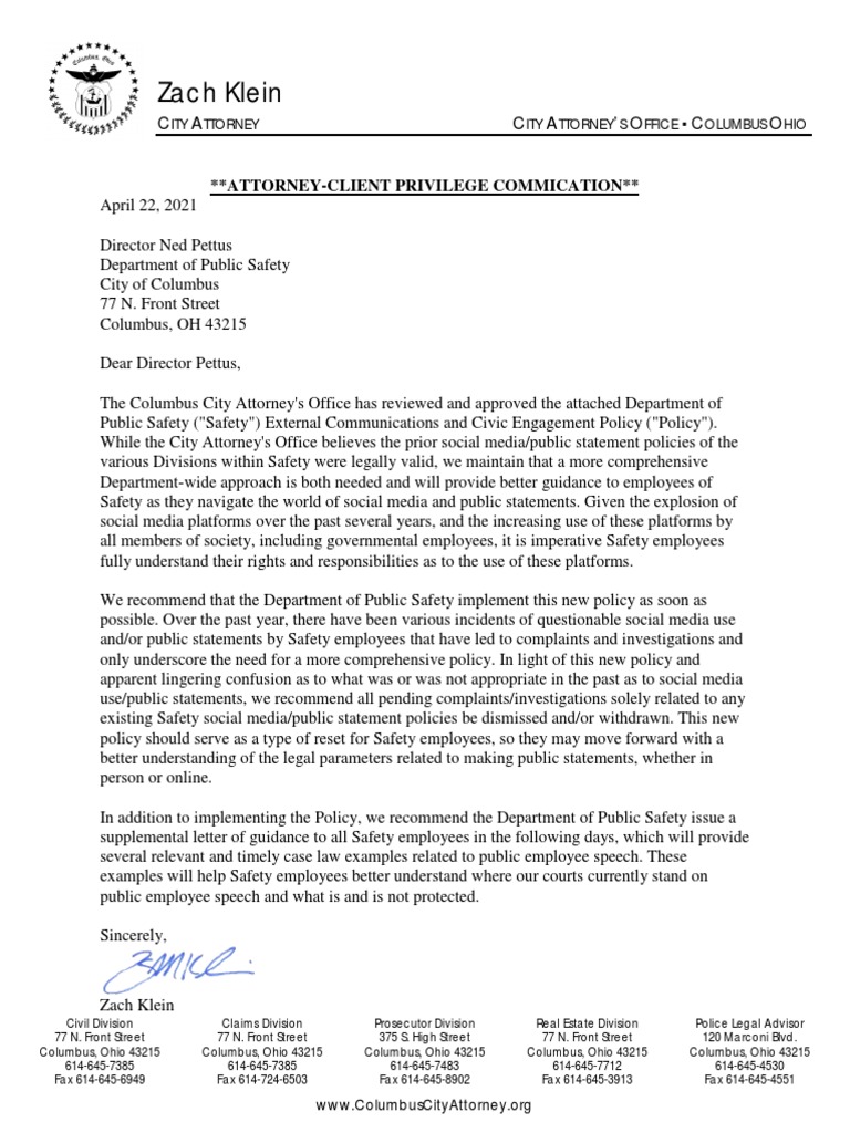 Letter To DPS Re External Communication Policy | PDF | Social Media ...
