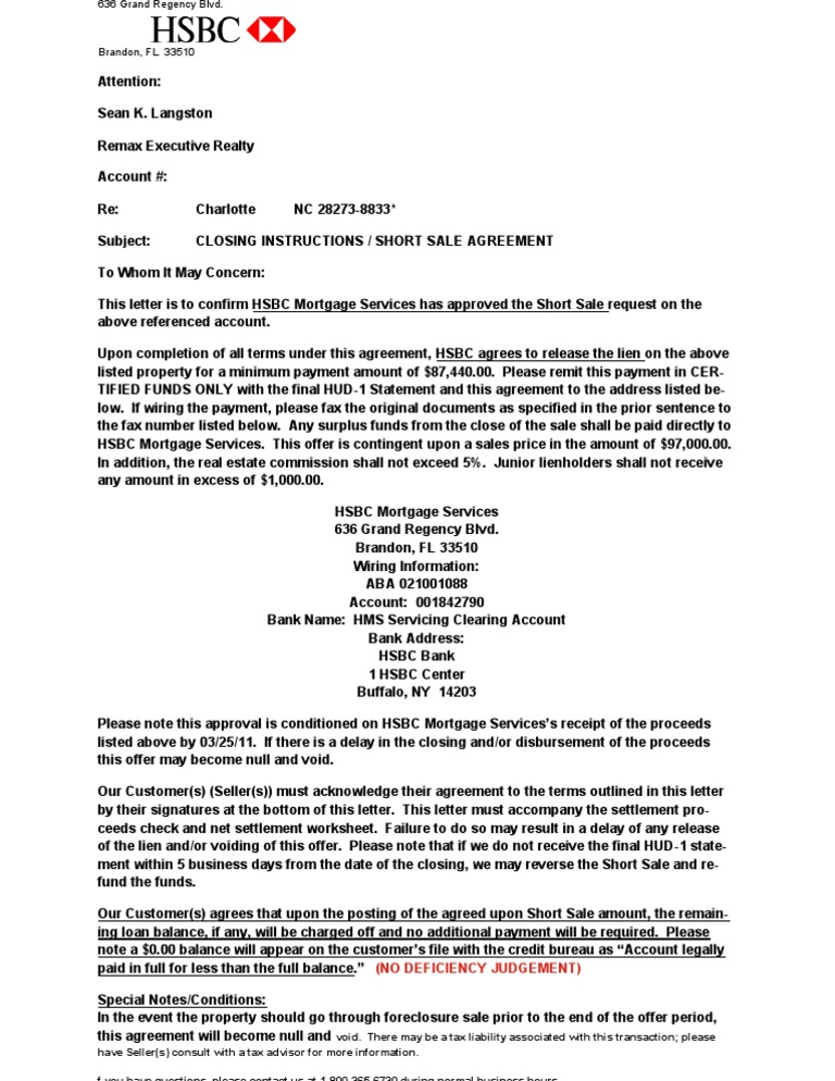 Mortgage Reduction Letter | PDF | Short Sale (Real Estate) | Private Law