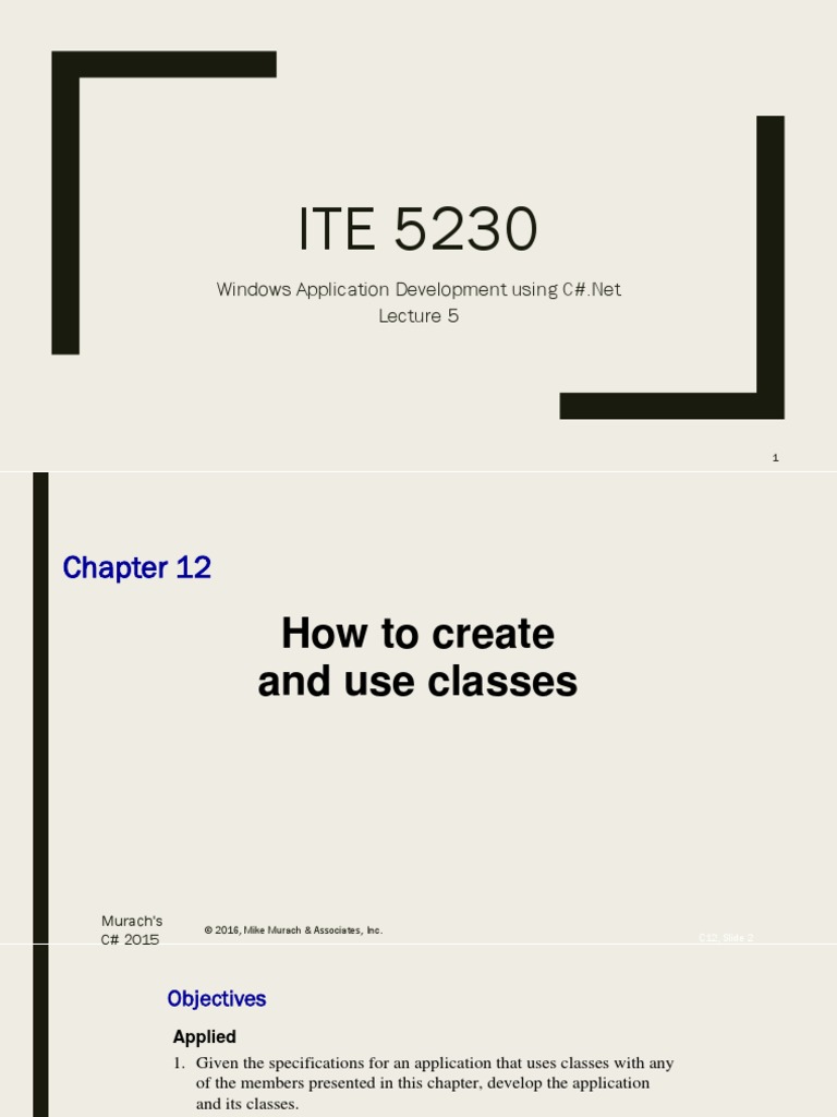 Lecture05 - ITE 5230 | PDF | Class (Computer Programming) | Method (Computer Programming)