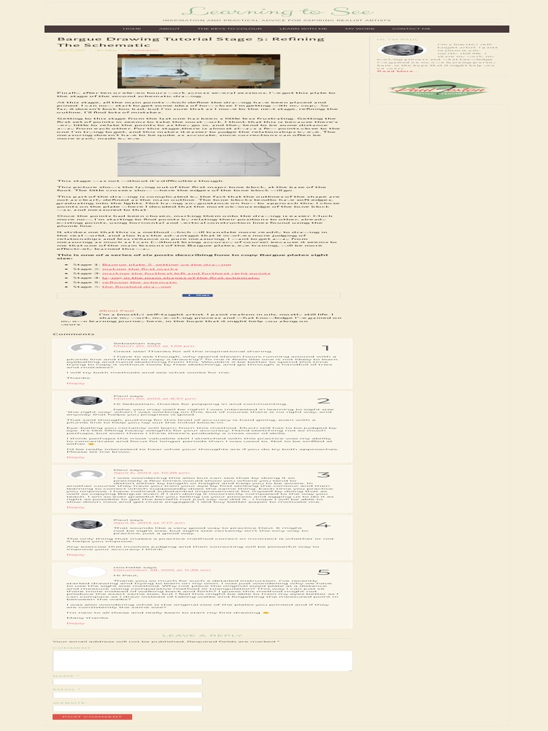 Bargue Drawing Tutorial Stage 5 - Refining The Schematic | PDF | Drawing