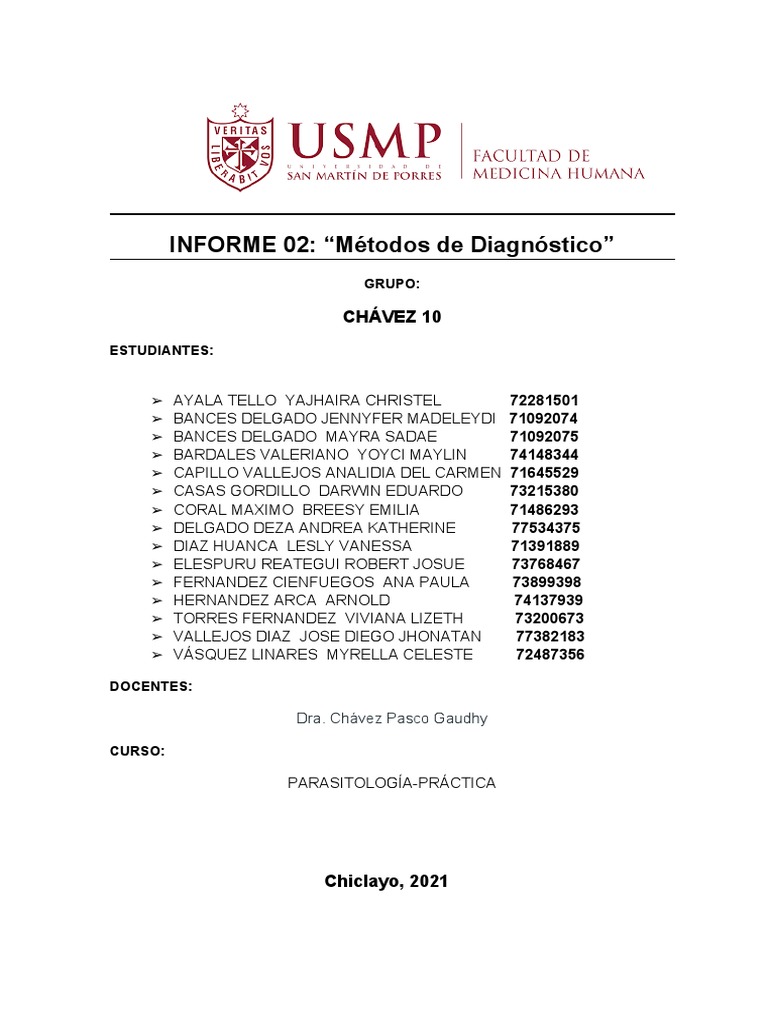 Informe S02-Parasitología Prac | PDF